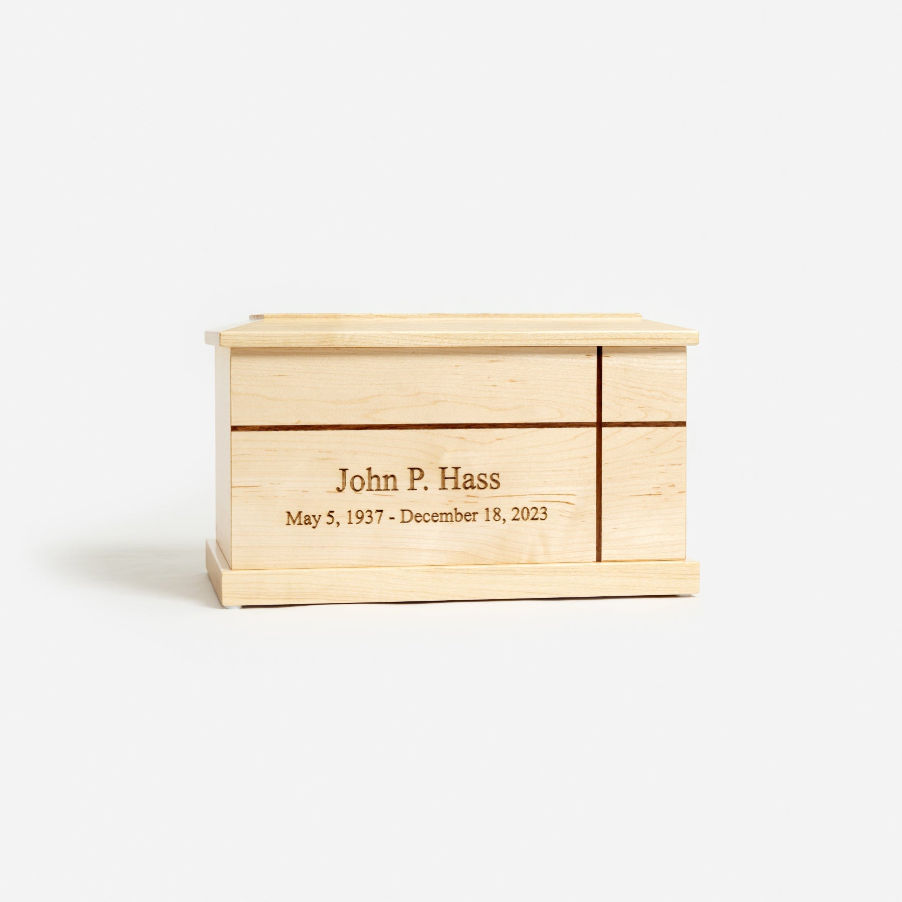 Traditional Maple Urn With Cross – Perennial Memorial Urns